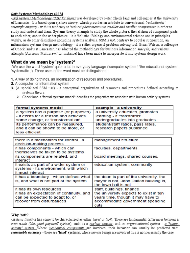 Understanding Soft Systems Methodology | PDF | Conceptual Model ...