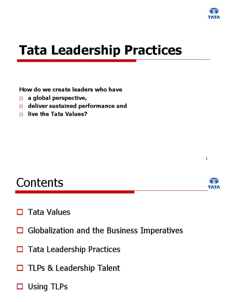 Tata Leadership Practices Booklet | PDF | Leadership | Innovation