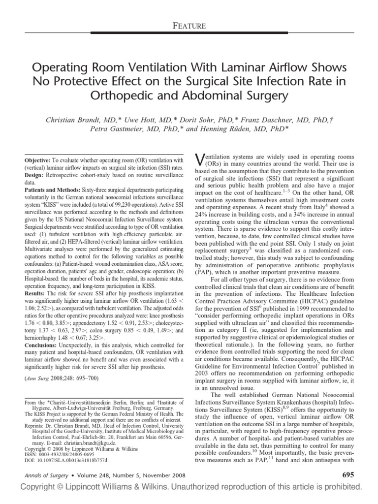 Operating Room Ventilation With Laminar Airflow Shows | Download Free ...