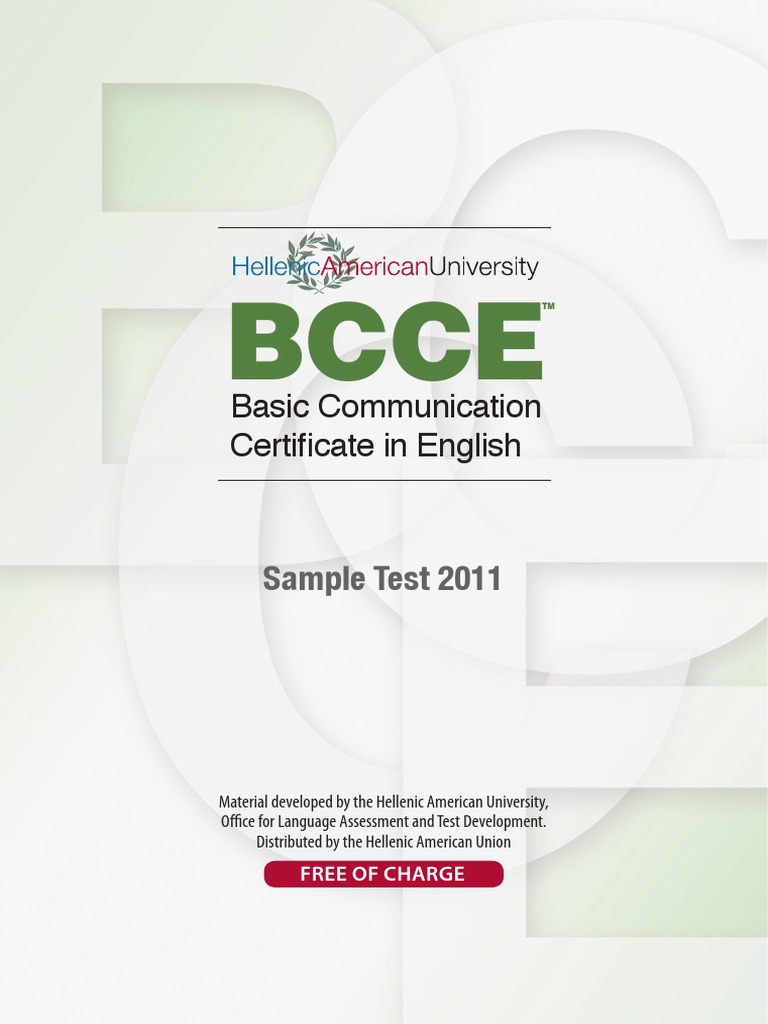 BCCE Sample Test January 2011 | Download Free PDF | Secondary School ...