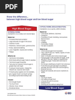 Diabetes Fact Sheets | PDF | Hypoglycemia | Diabetes Mellitus
