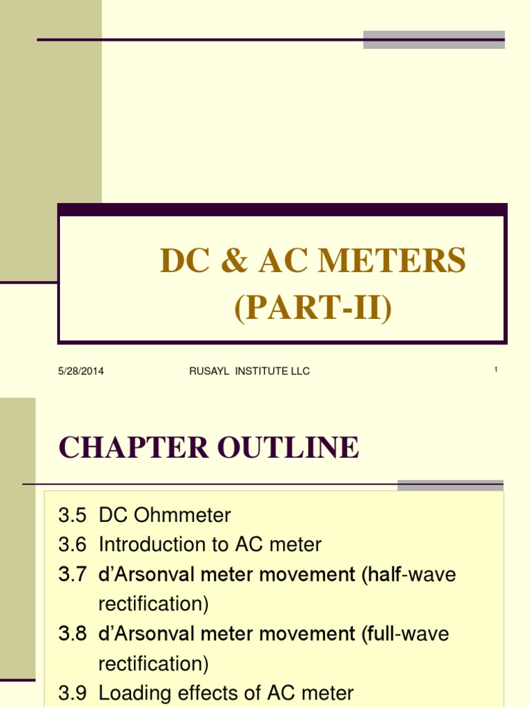 Ac DC Meters - 2 | Download Free PDF | Rectifier | Root Mean Square