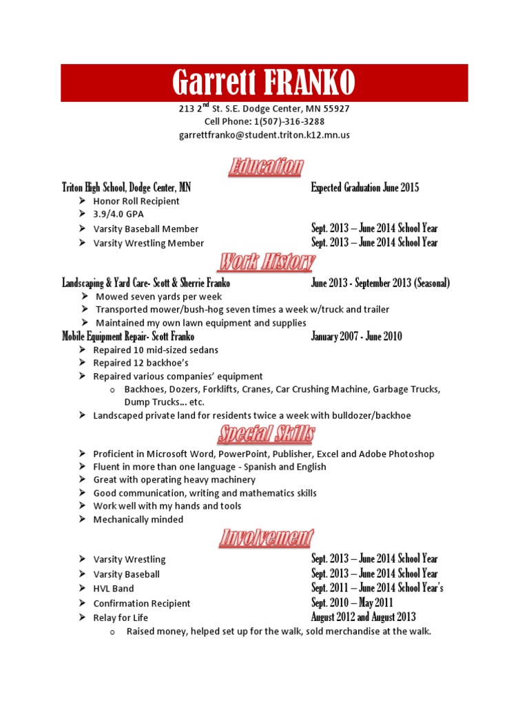 Garrett Franko Resume | PDF