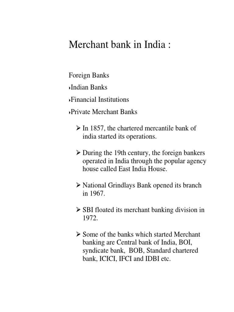 Merchant Bank in India | PDF