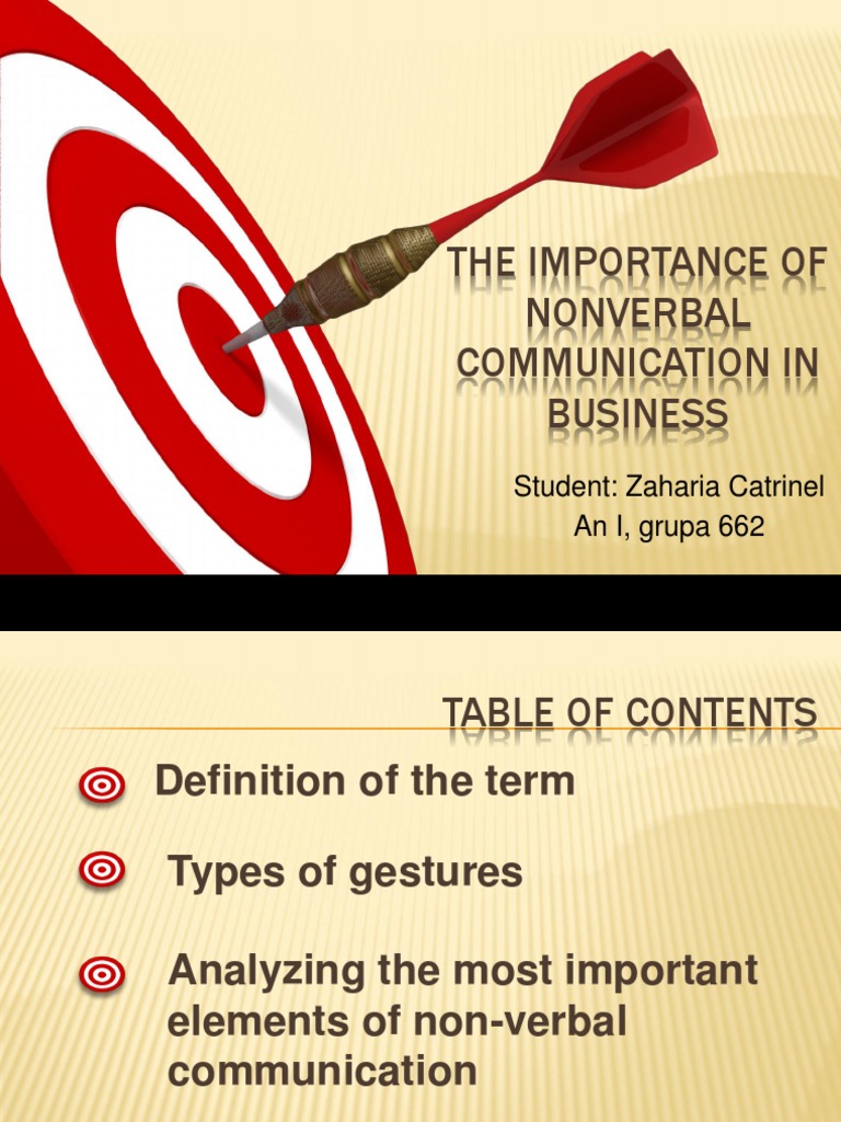 The Importance of Nonverbal Communication in Business | PDF | Nonverbal ...