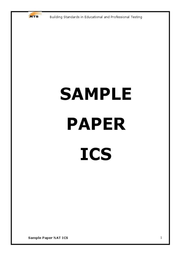 Sample Paper ICS: Building Standards in Educational and Professional ...