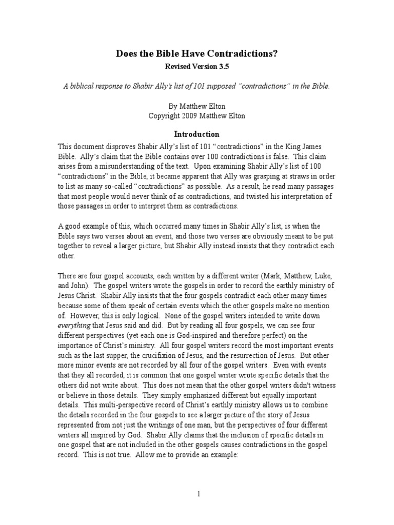 8986 101 Contradictions in The Bible | PDF | Religion & Spirituality