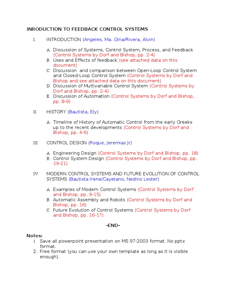 Introduction to Feedback Control Systems | PDF