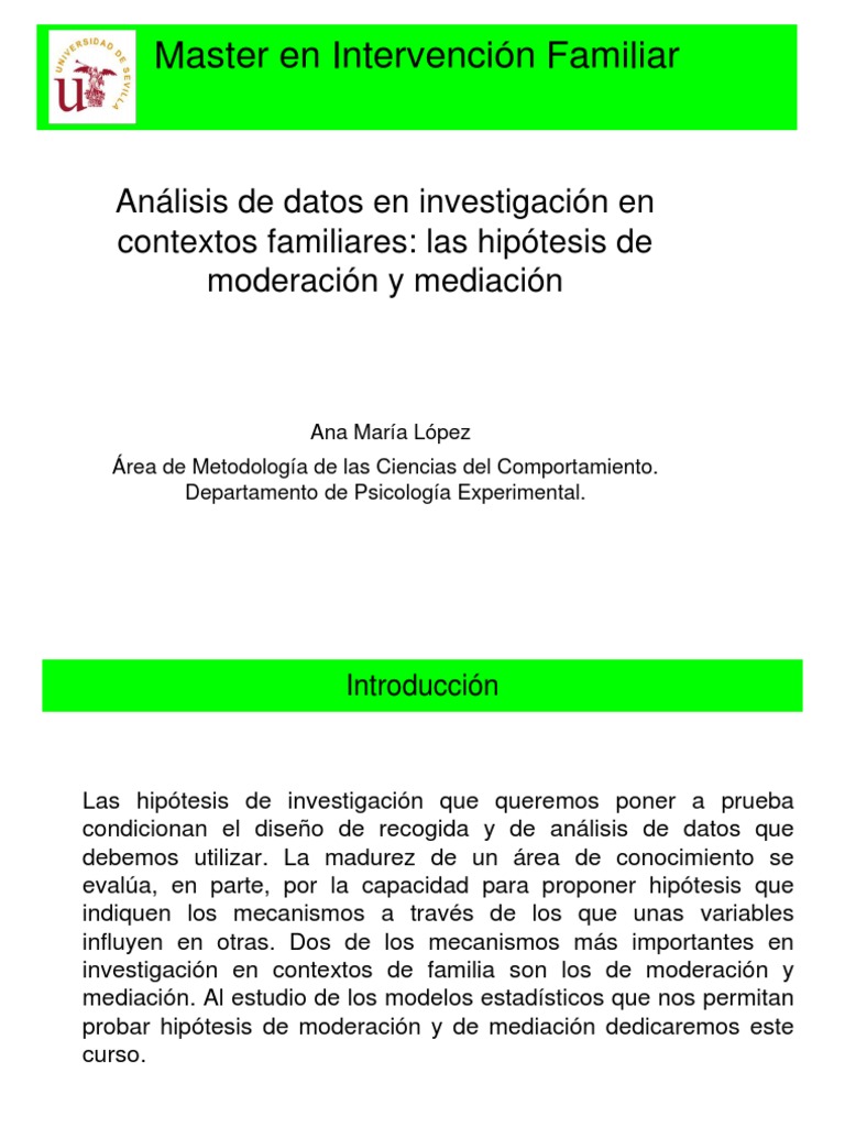 Spss Analisis Regresion Variables Mediadoras Vs Moderadoras | PDF ...