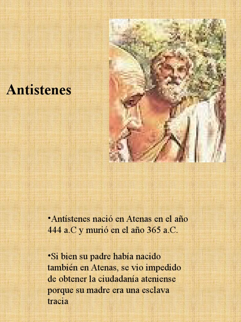 Antístenes: Filósofo del Cinismo | PDF | Sócrates | Teorías filosóficas