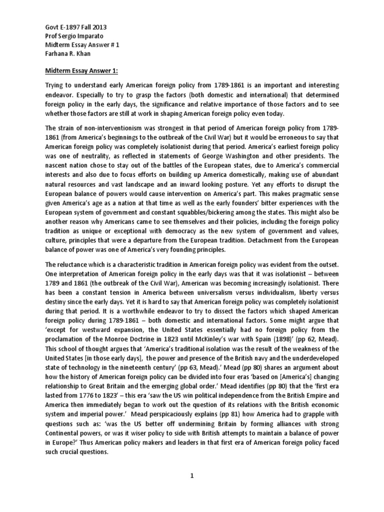 Early American foreign policy shaped by domestic priorities and ...