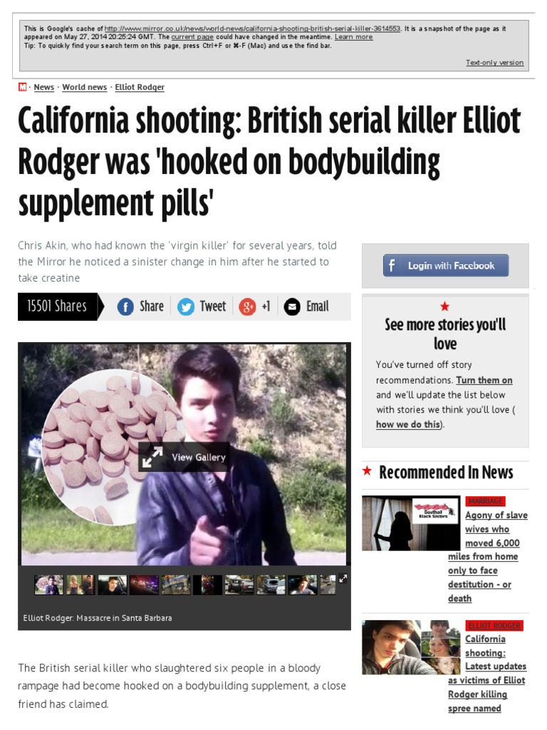 Mirror: Elliot Rodger Supplement Story | PDF | Violence | Crime Thriller