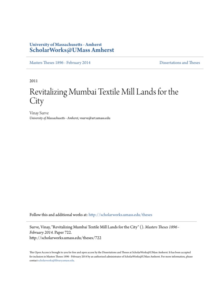 Revitalizing Mumbai's Textile Mills | PDF | Mumbai | Cotton Mill