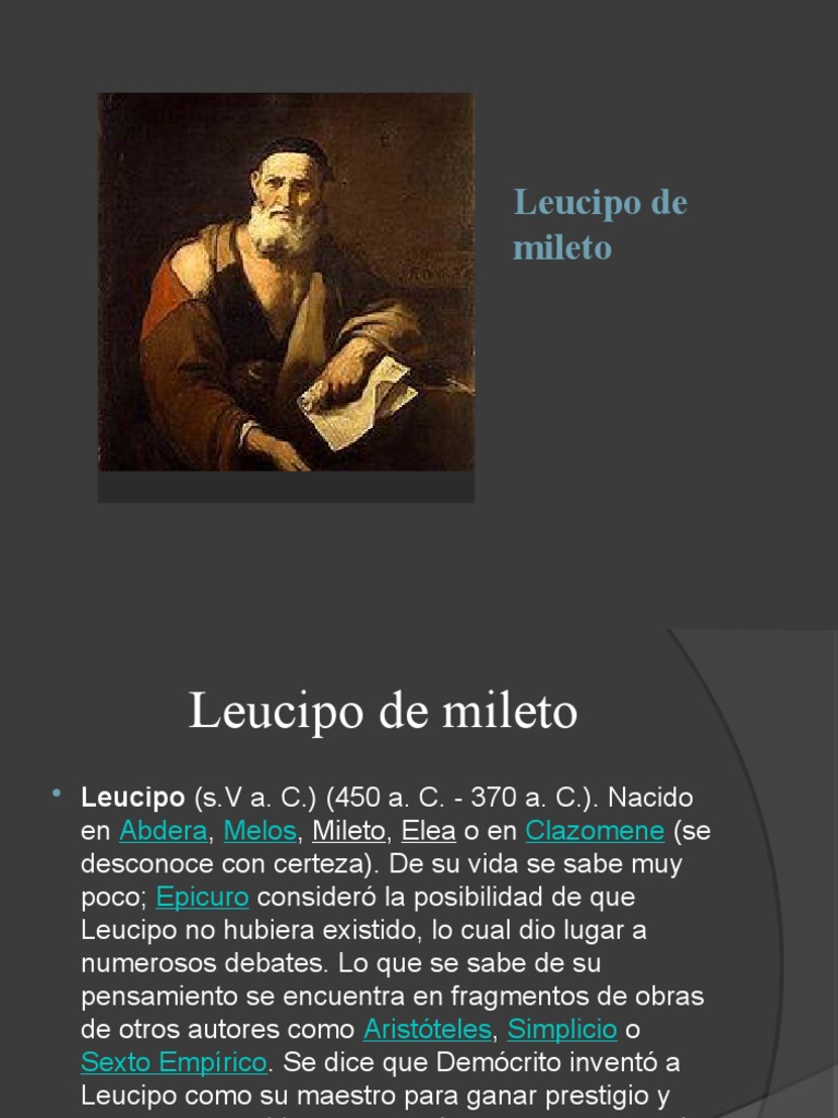 Leucipo de Mileto | PDF
