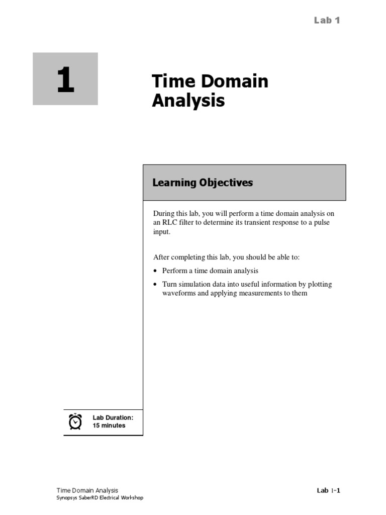SaberRD Electrical Lab Guide v1.7 | PDF | Bandwidth (Signal Processing) | Low Pass Filter