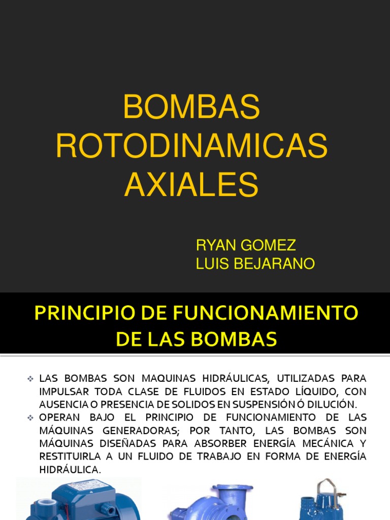 Bombas Rotodinámicas Axiales y Radiales | PDF