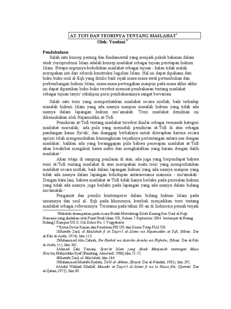 Maslahat AL-THUFI | PDF | Filsafat | Agama & Spiritualitas