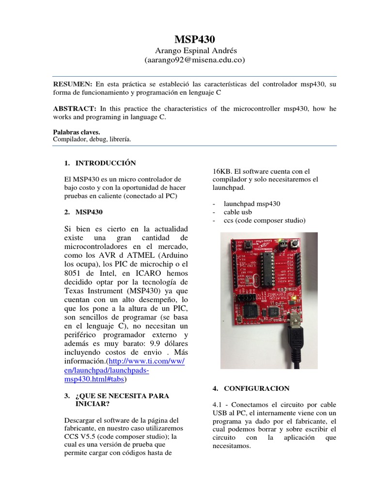 MSP430 | PDF | Arduino | Informática