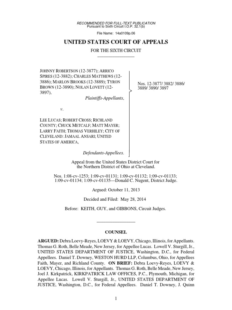 Appeals Court Ruling | PDF | Plea | Bivens V. Six Unknown Named Agents