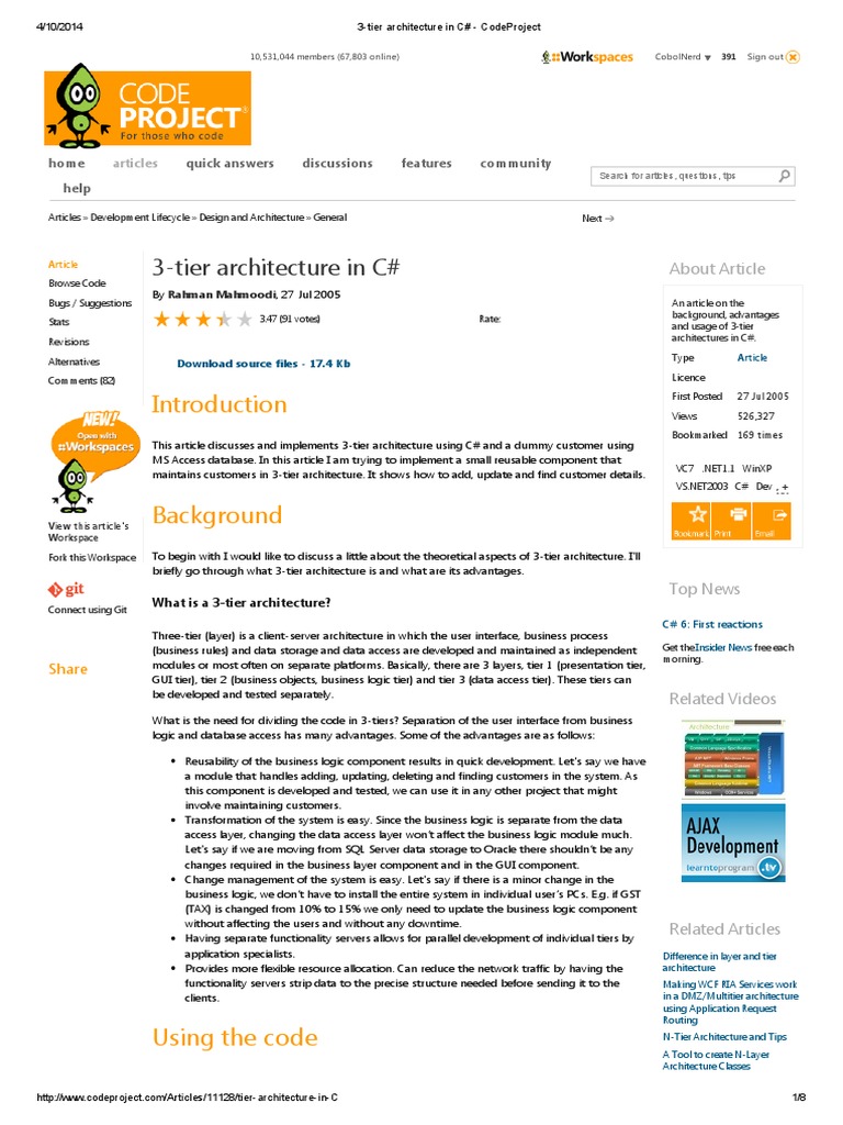 3-Tier Architecture in C# - CodeProject | PDF | Component Based Software Engineering | Databases
