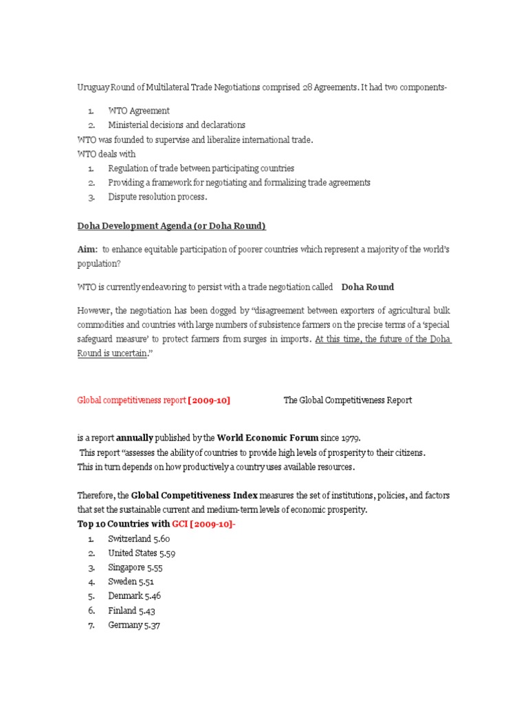 Doha Development Agenda (Or Doha Round) Aim: To Enhance Equitable ...