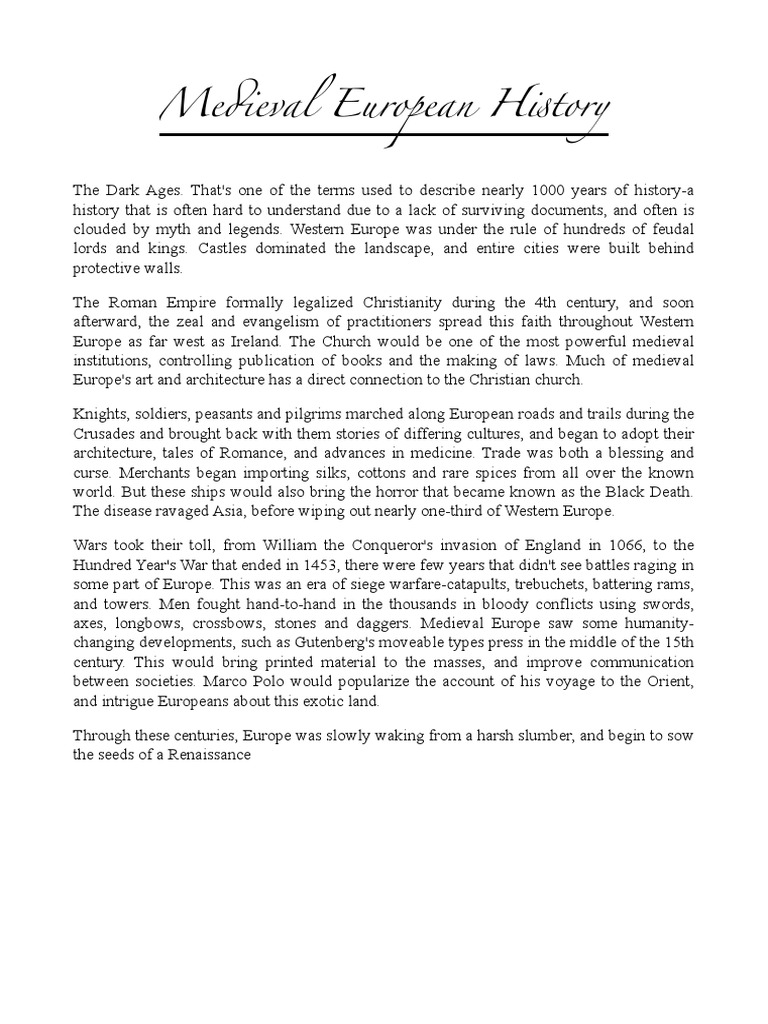 Medieval Europe | PDF