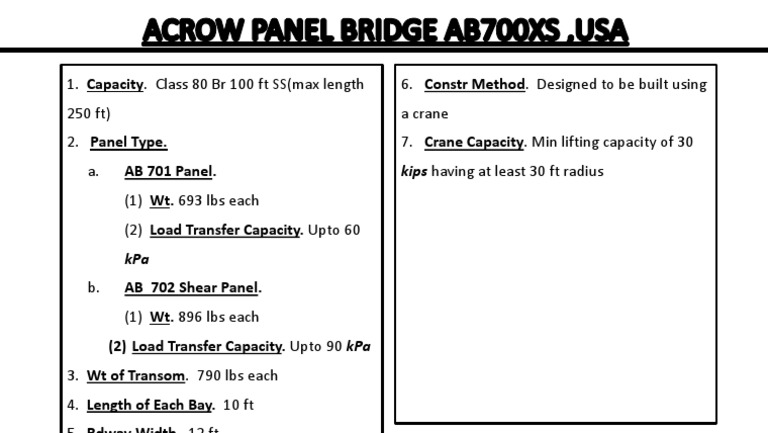 Acrow Panel Bridge PDF | PDF