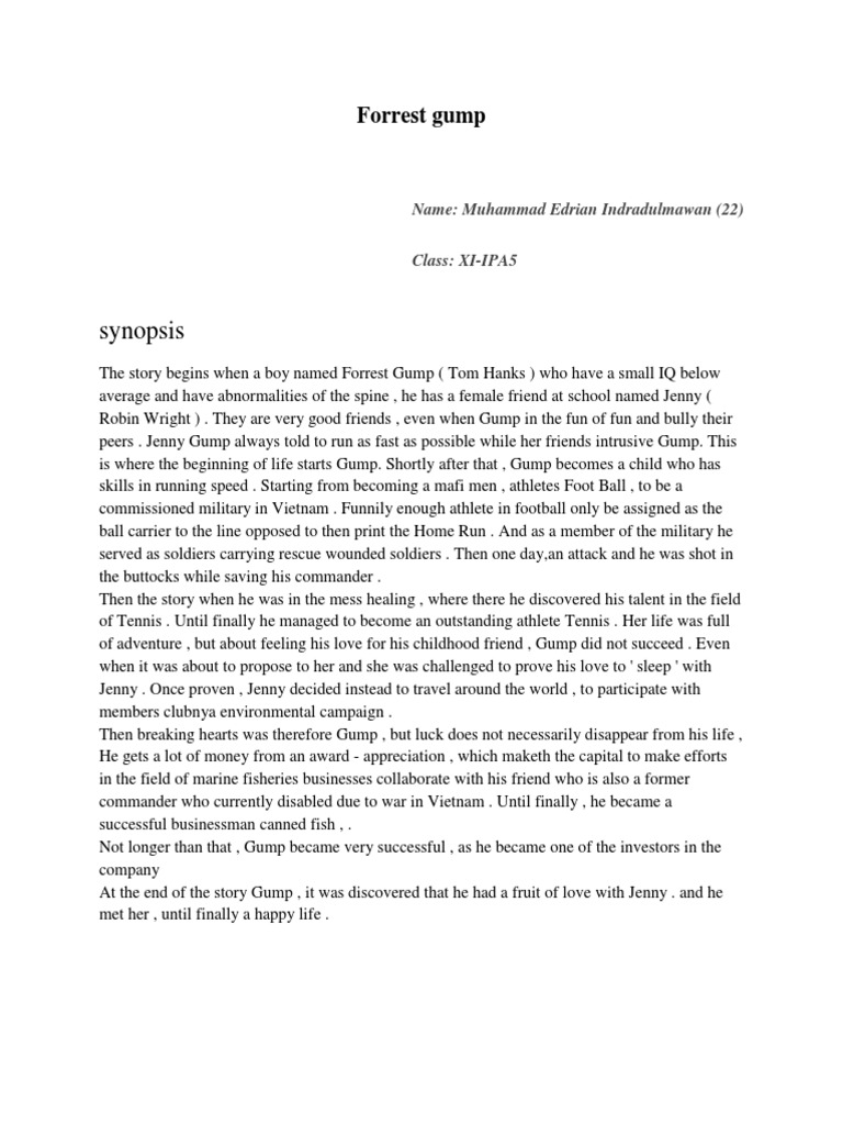 Synopsis: Forrest Gump | PDF