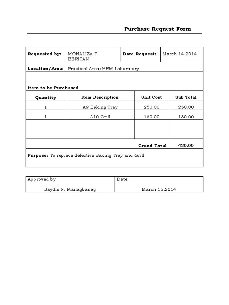 2 - Purchase Request Form | PDF