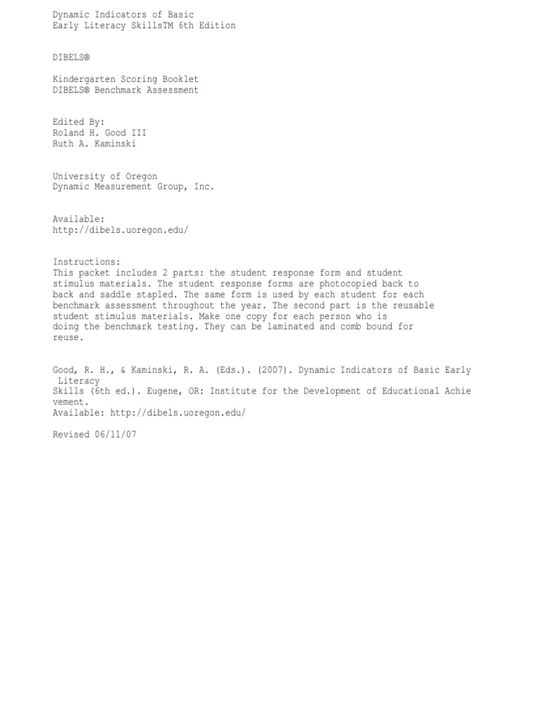 K Benchmark 6th Ed | PDF | Tests | Standardized Tests