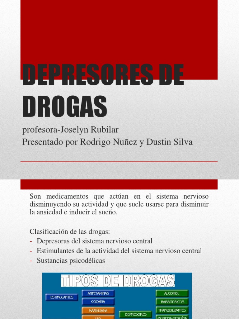 Depresores de Drogas | La dependencia de sustancias | Drogas