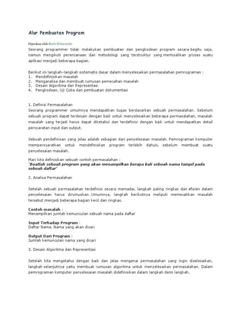 Alur Pembuatan Program | PDF