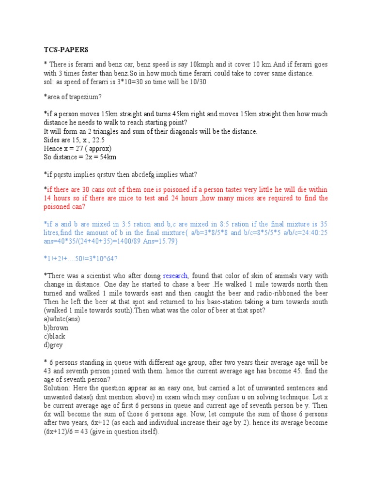 Tcs Apti 1 | PDF | Teaching Mathematics