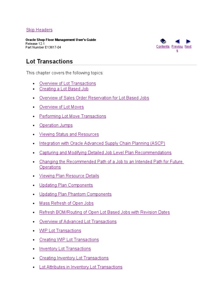 Oracle Shop Floor Guide | PDF | Business