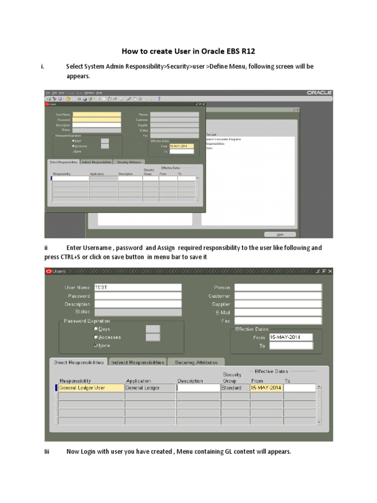 Oracle EBS R12 User Setup Guide | PDF