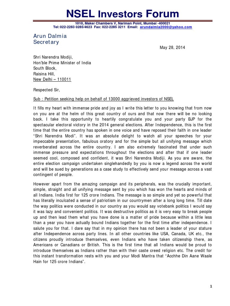 Letter To PM | PDF | Government