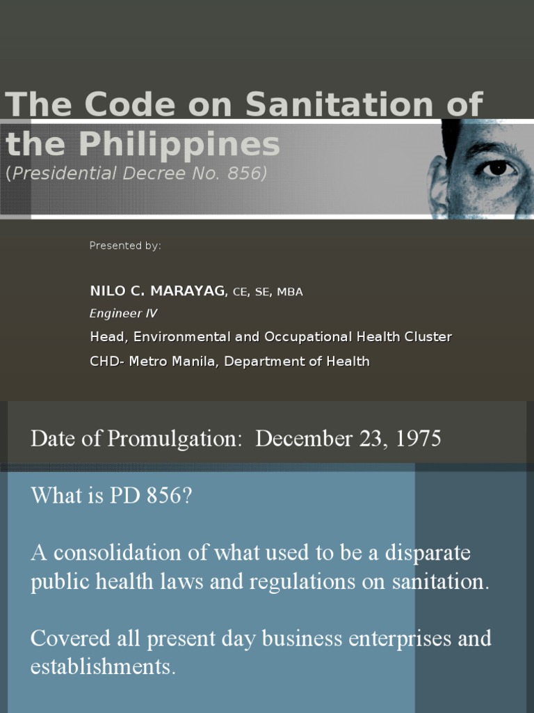 Summary of PD 856: Sanitation Code | PDF | Sanitation | Sanitary Sewer
