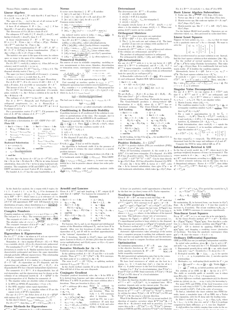 Linear Algebra Cheat Sheet | PDF | Eigenvalues And Eigenvectors ...