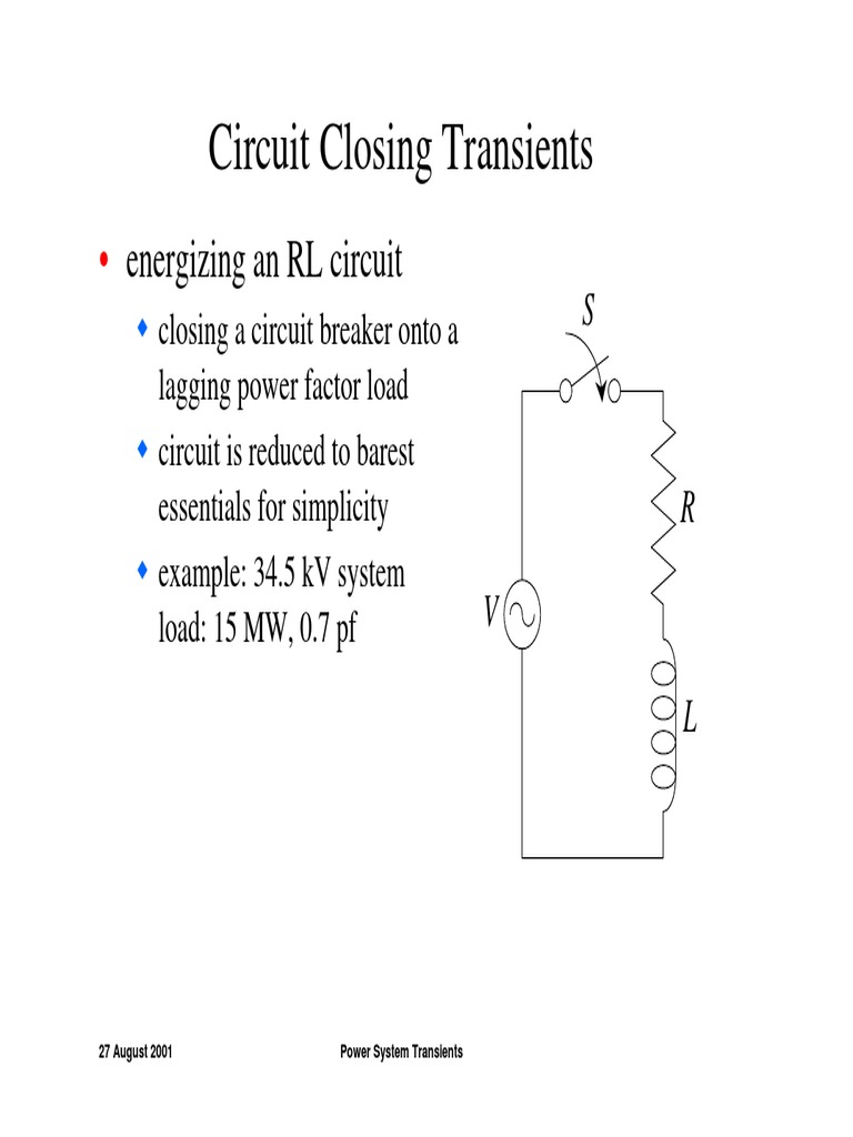 Circuit Closing Transients: Energizing An RL Circuit | PDF | Science ...