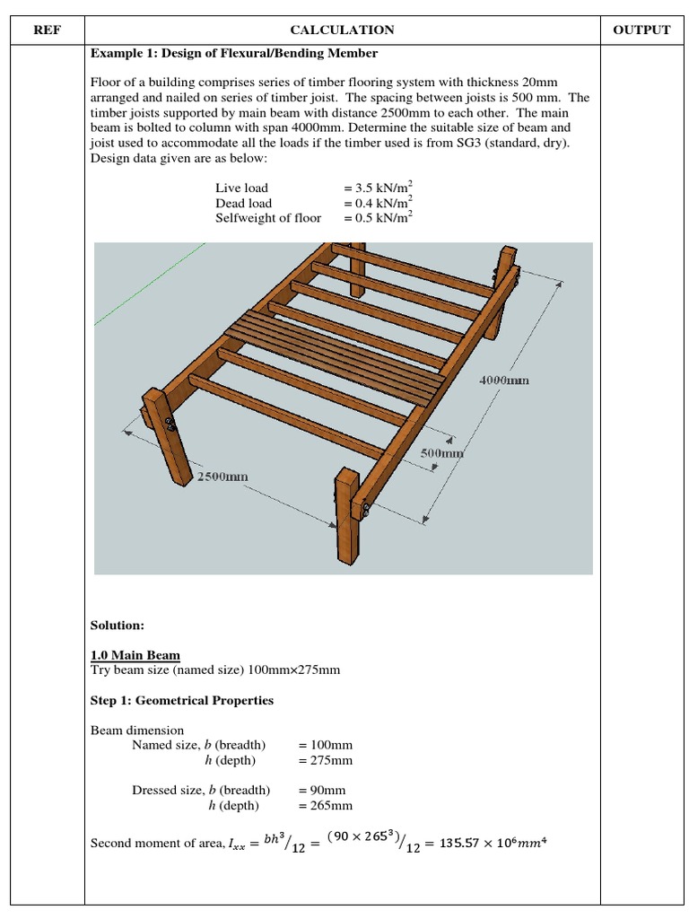 Example On Design of Timber Structure Part2 | PDF | Bending | Column