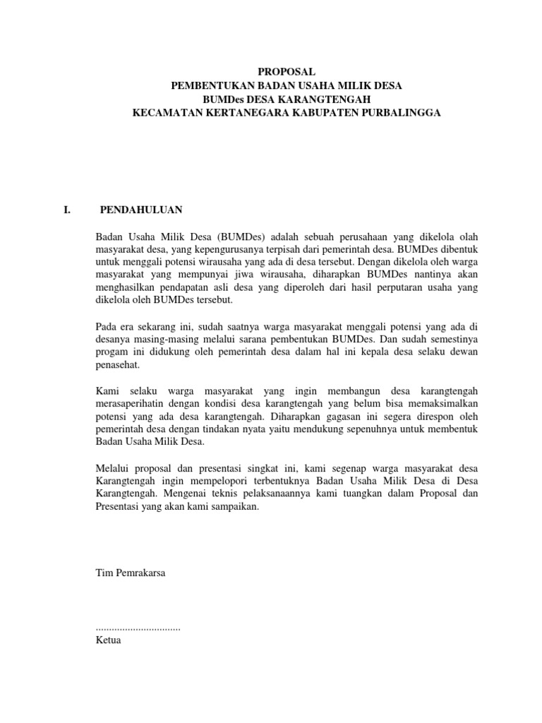 Proposal Bumdes | PDF