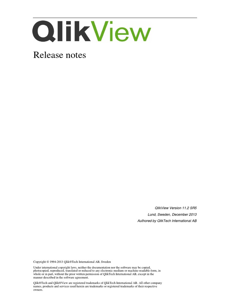 QlikView 11.2 Build 12235 SR5 Release Notes | PDF | Windows 8 ...