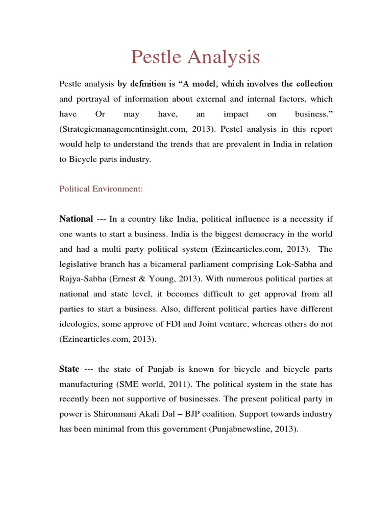 Pestle Analysis Example | PDF | Pollution | Renewable Energy