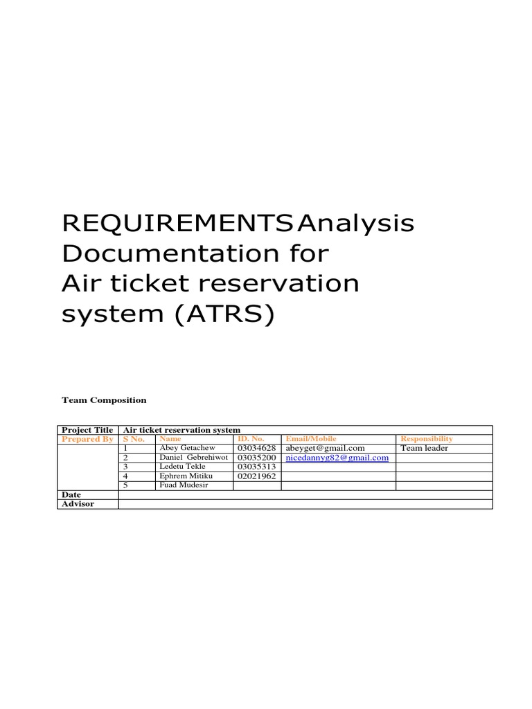 Airline Reservation System REQUIREMENTS Analysis-Libre | PDF | Graphical User Interfaces | User ...