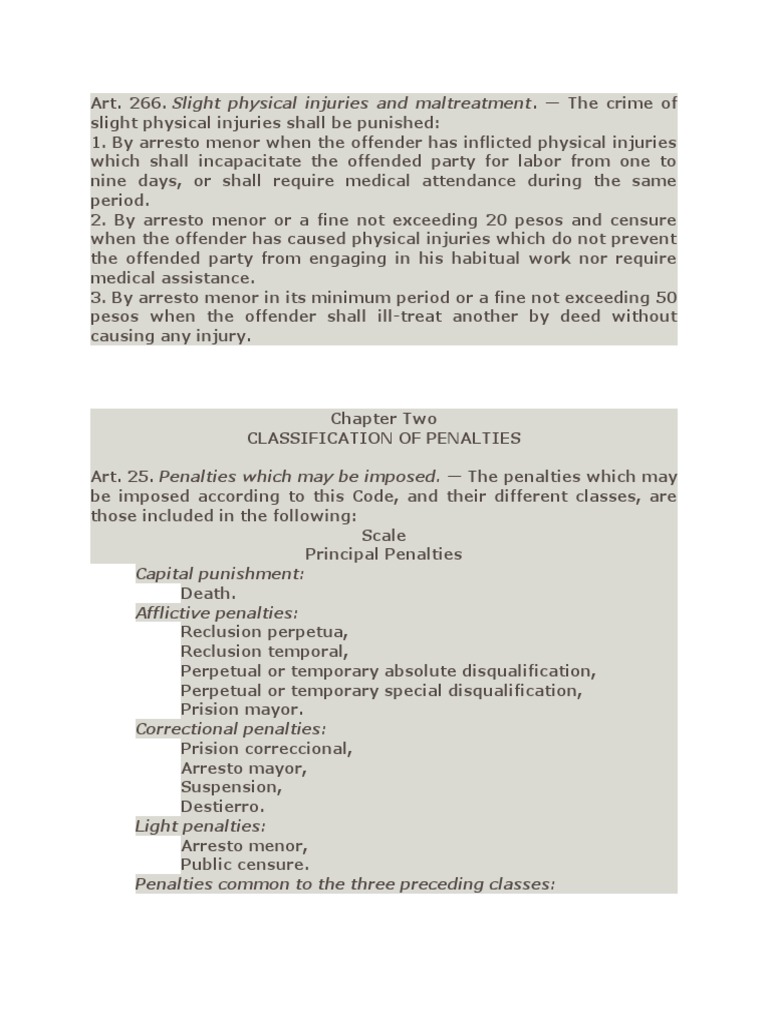 Research Slight Physical Injuries | PDF | Punishments | Criminal Law