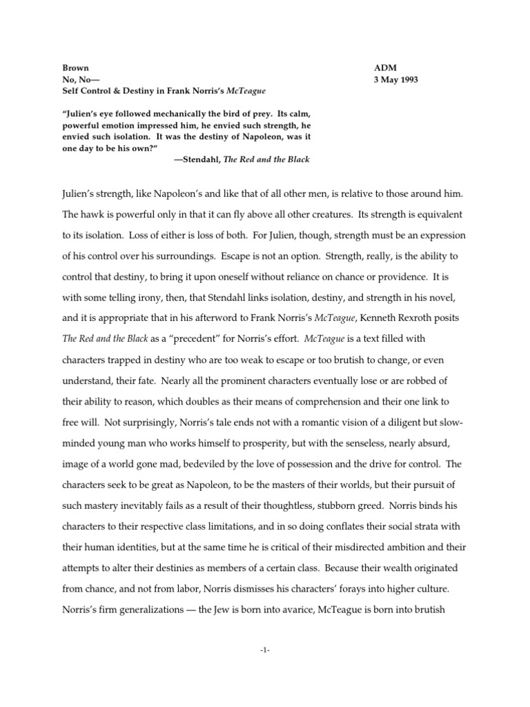 Destiny in Frank Norris' McTeague | PDF | Dentistry | Dentist