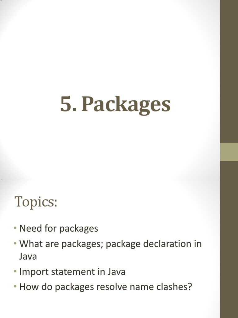 5 Packagespptx | PDF | Java (Programming Language) | Application Programming Interface
