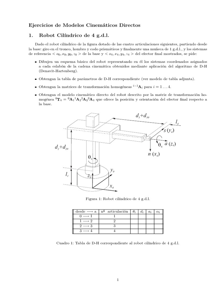 Cinematica Directa | PDF | Robot | Robótica
