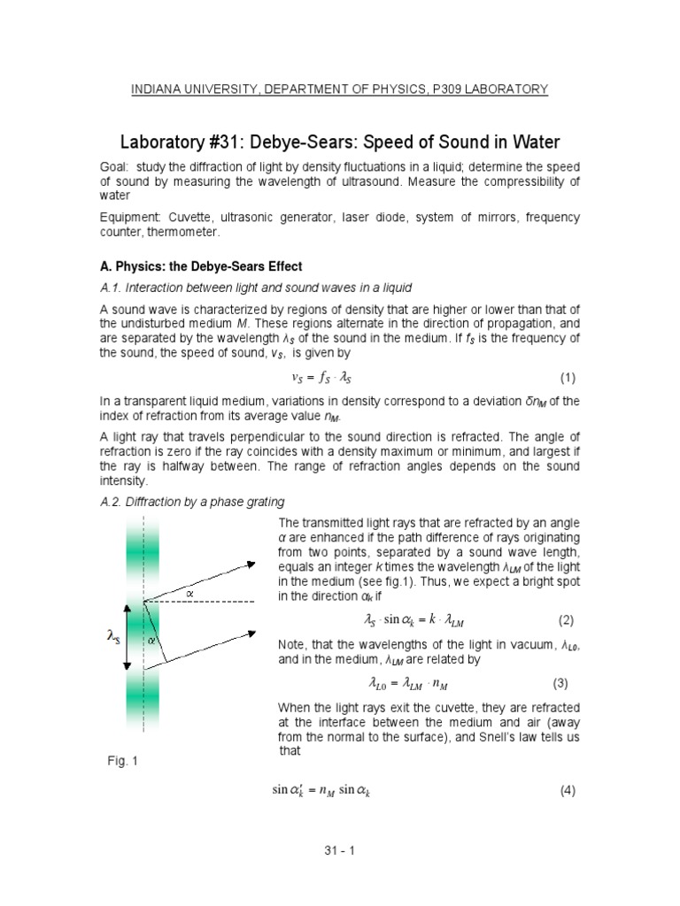 31 Debye Sears | PDF | Wavelength | Refraction
