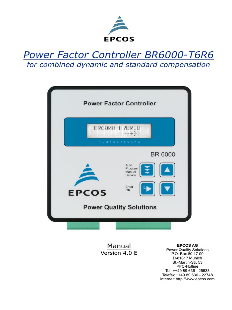 Manual Epcos Powerfactor Controller | PDF | Relay | Capacitor